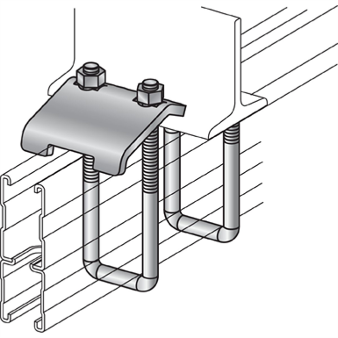 BIM objects - Free download! Hot-dip galvanized beam clamp MQT-F HVAC ...