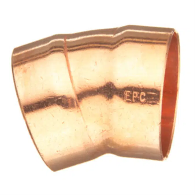 BIM objects - Free download! WROTCOPPERDWV 22 1/2 Degree Elbow | BIMobject