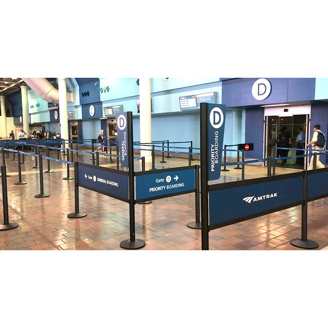 BIM objects - Free download! Straight Rigid Rail Queue Barriers | BIMobject