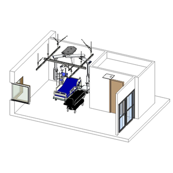 BIM objects - Free download! ICU Patient Room, with ceiling lift ...