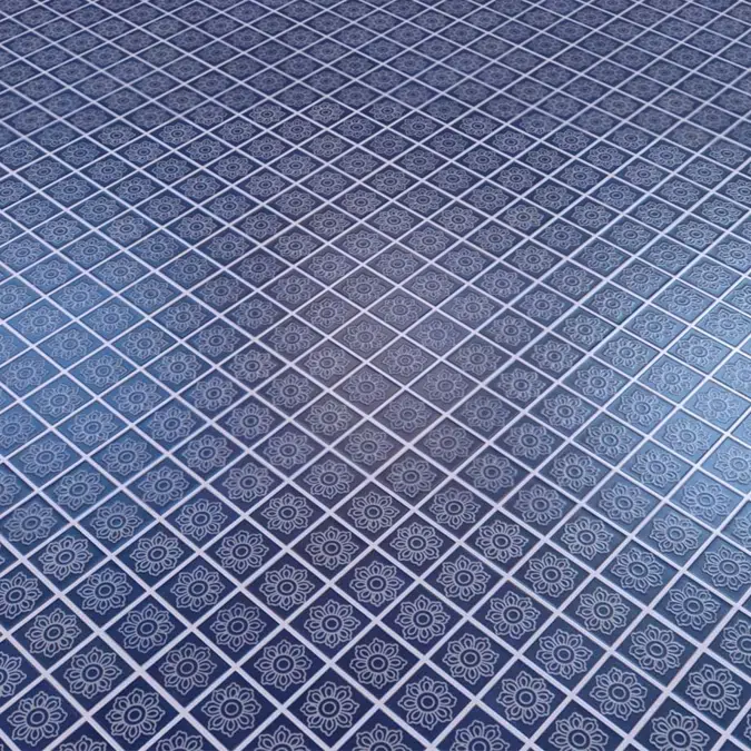 BIM objects - Free download! Malla flores azul 300 x 300 mm | BIMobject