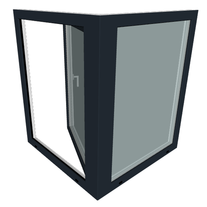 BIM objects - Free download! S9000 Corner Window with variable Angle ...