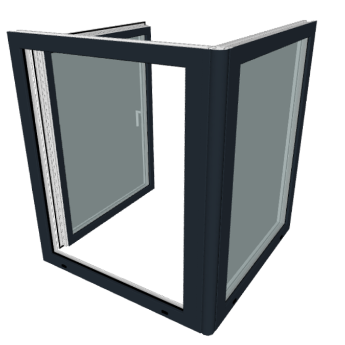 BIM objects - Free download! S9000 Corner Window with variable Angle ...