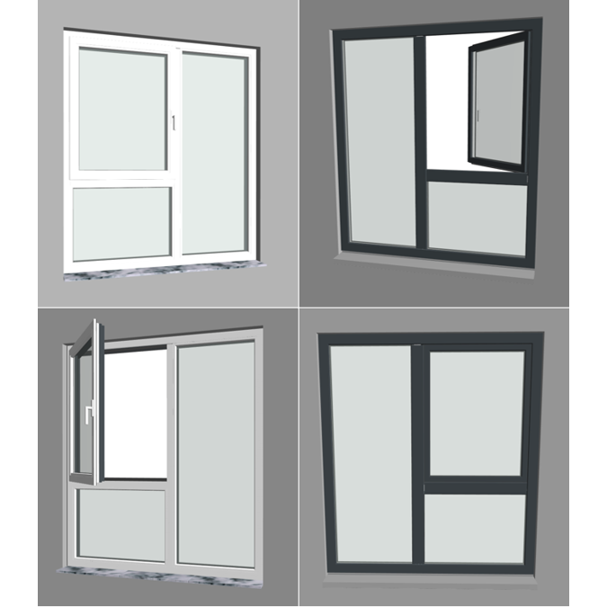 BIM objects - Free download! S9000 Turn and tilt Window with fixed ...