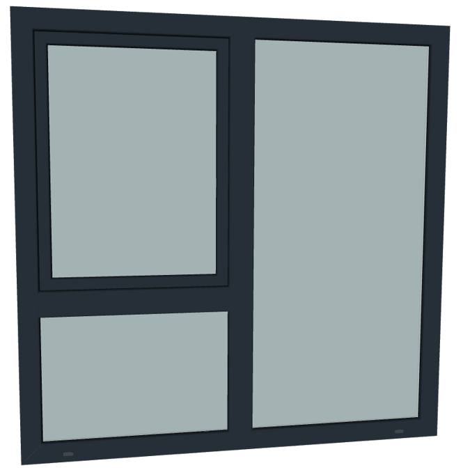 BIM objects - Free download! S9000 Turn and tilt Window with fixed ...