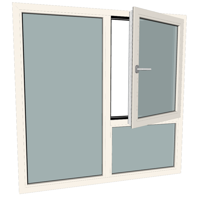 BIM objects - Free download! S9000 Turn and tilt Window with fixed ...