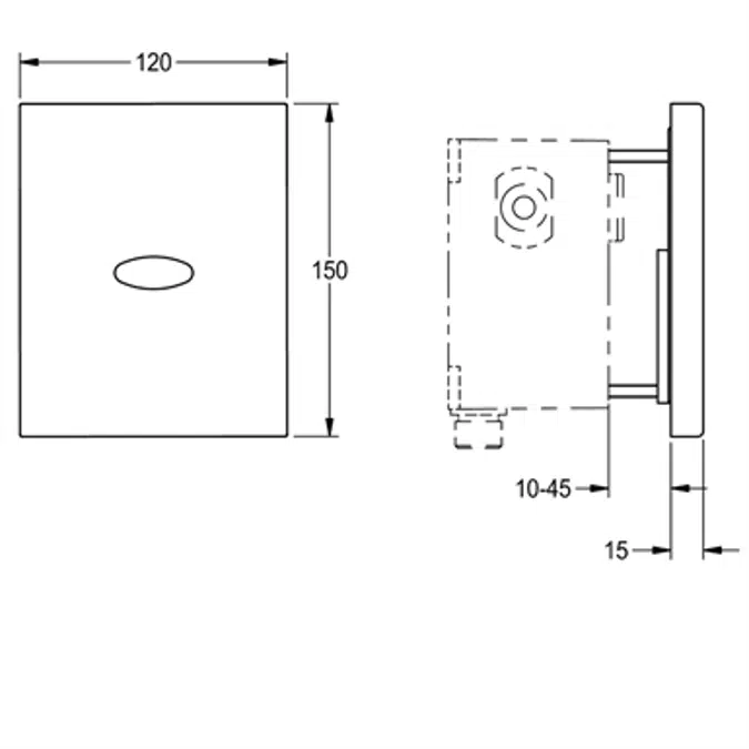 Objetos BIM - ¡Descarga gratis! FLUSH-S electronic urinal flush valve ...