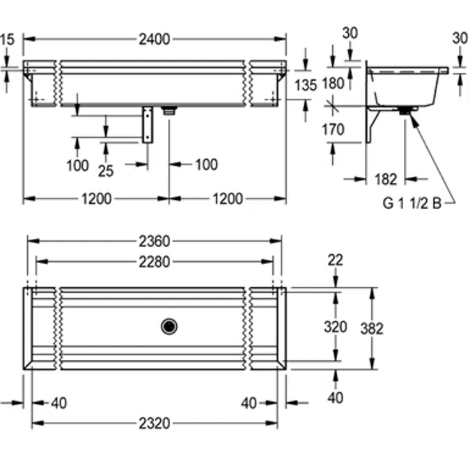 Objetos BIM - ¡Descarga gratis! PLANOX wash trough PL24 | BIMobject