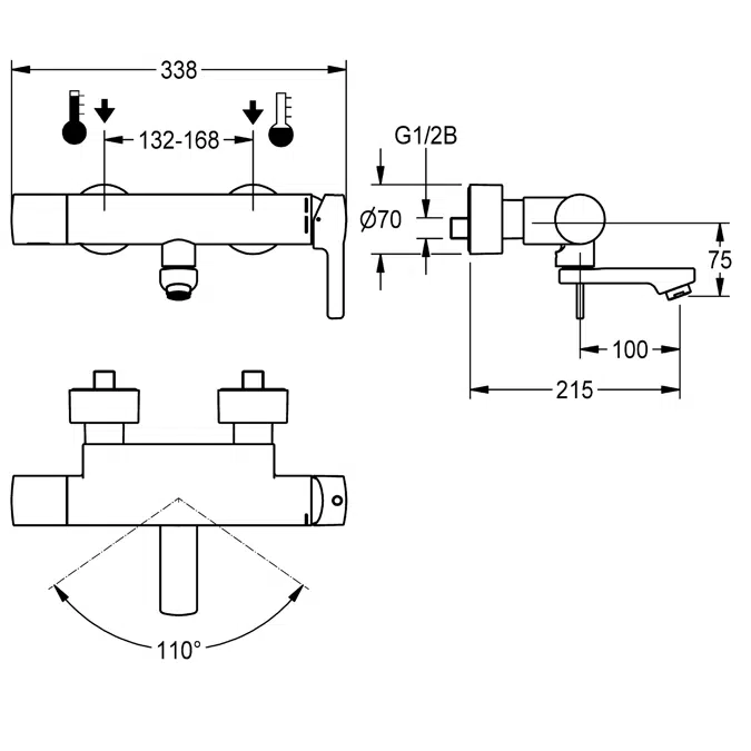 Objetos BIM - ¡Descarga gratis! F5L-Mix single-lever wall-mounted mixer F5LM1013 | BIMobject
