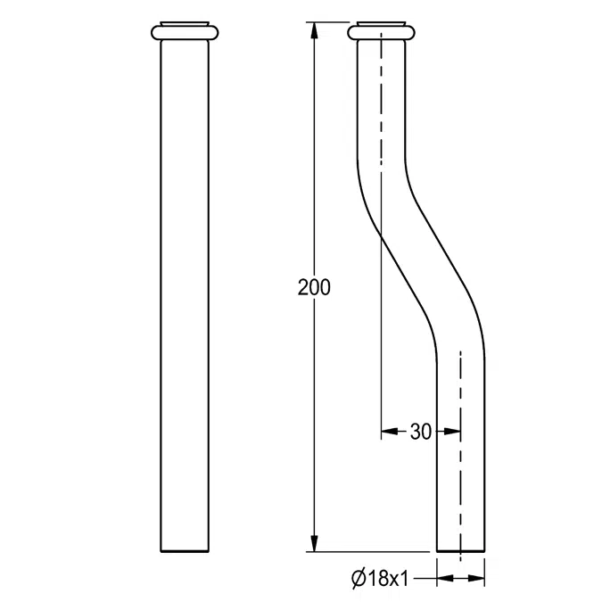 Objetos BIM - ¡Descarga gratis! Flushing pipe ZAQUA059 | BIMobject