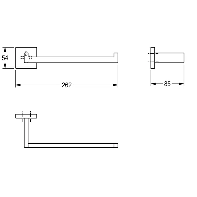 BIM objects - Free download! CUBUS towel arm CUBX004HP | BIMobject