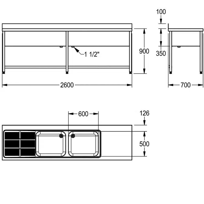 BIM objects - Free download! MAXIMA SET commercial sink MAXL227-260 SET | BIMobject