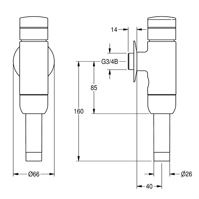 BIM objects - Free download! AQUALINE WC flushing valve AQRM552 | BIMobject