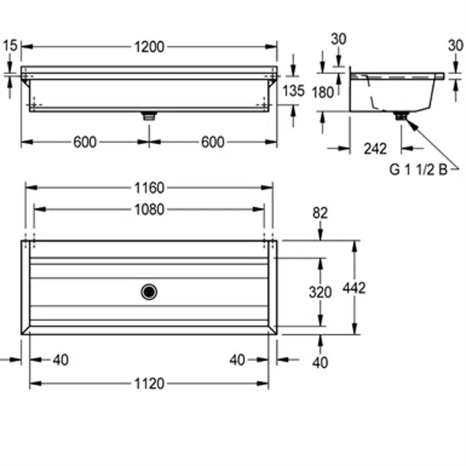 BIM objects - Free download! PLANOX wash trough PL12TCS | BIMobject