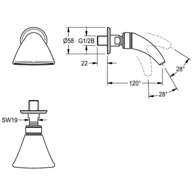 BIM objects - Free download! Drench shower DN 15 SHHE0004 | BIMobject
