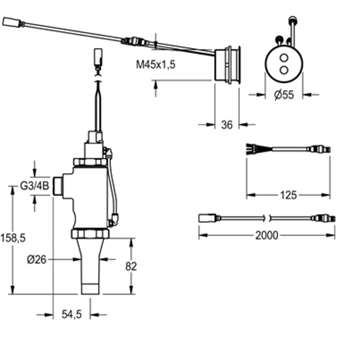BIM objects - Free download! PROTRONIC - A3000 open electronic toilet ...