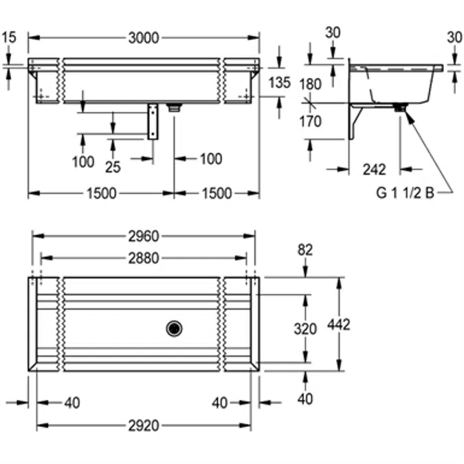 BIM objects - Free download! PLANOX wash trough PL30TCS | BIMobject