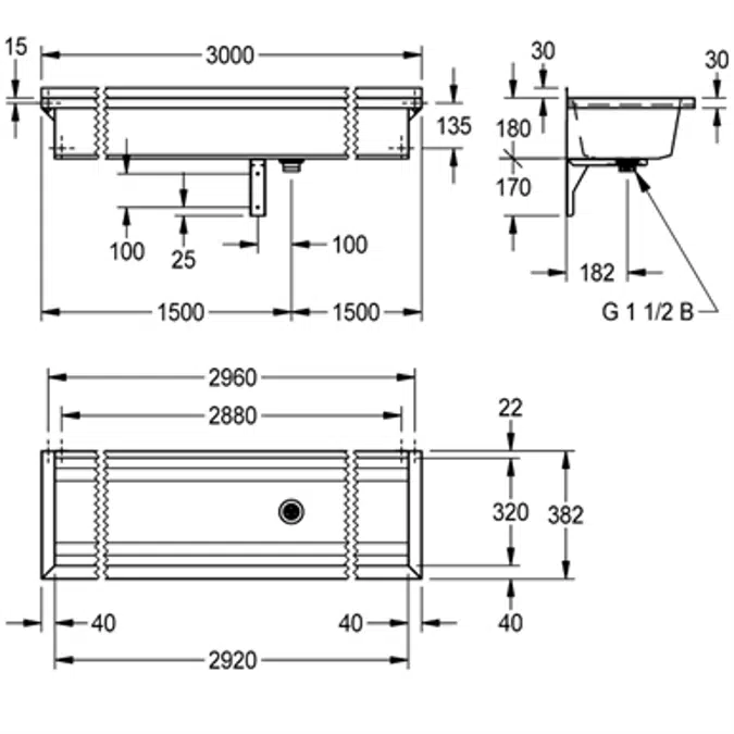 BIM objects - Free download! PLANOX wash trough PL30 | BIMobject