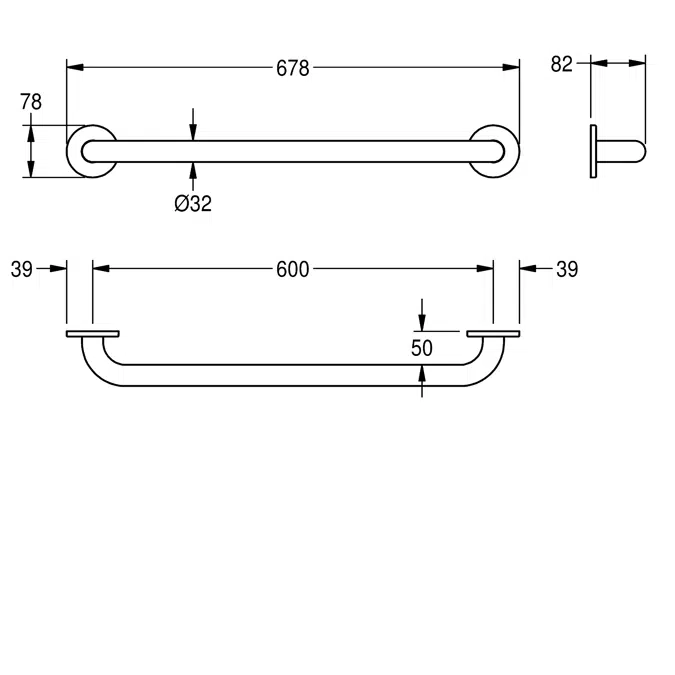 BIM objects - Free download! CONTINA grab rail CNTX600W | BIMobject