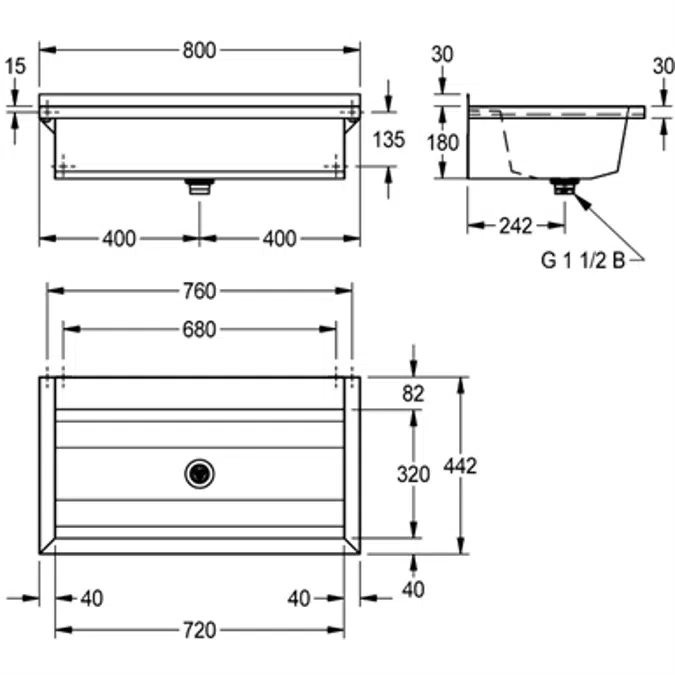 BIM objects - Free download! PLANOX wash trough PL8T | BIMobject