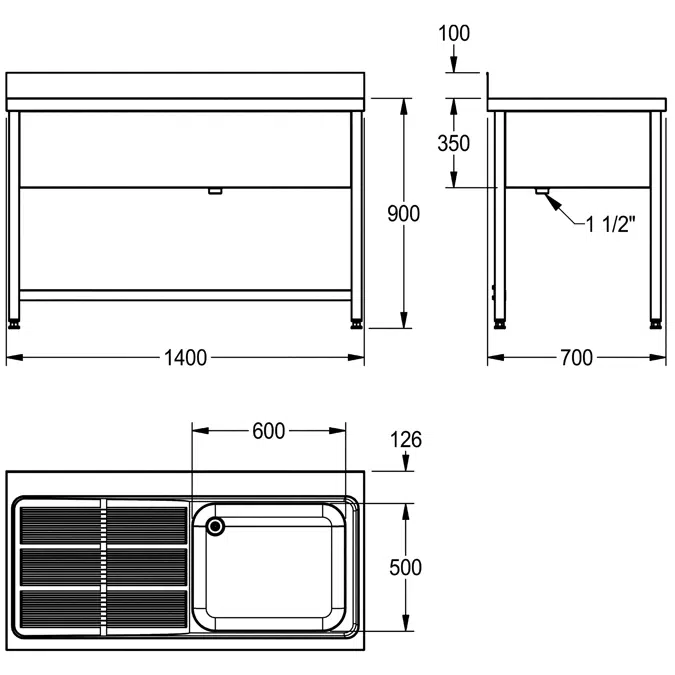 BIM objects - Free download! MAXIMA SET commercial sink MAXL117-140 SET | BIMobject