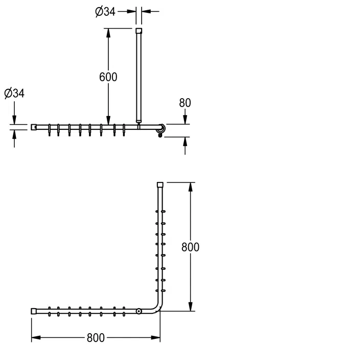 BIM objects - Free download! MEDCARE Curtain rod MEDC0014 | BIMobject