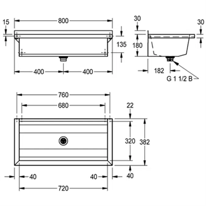 BIM objects - Free download! PLANOX wash trough PL8 | BIMobject