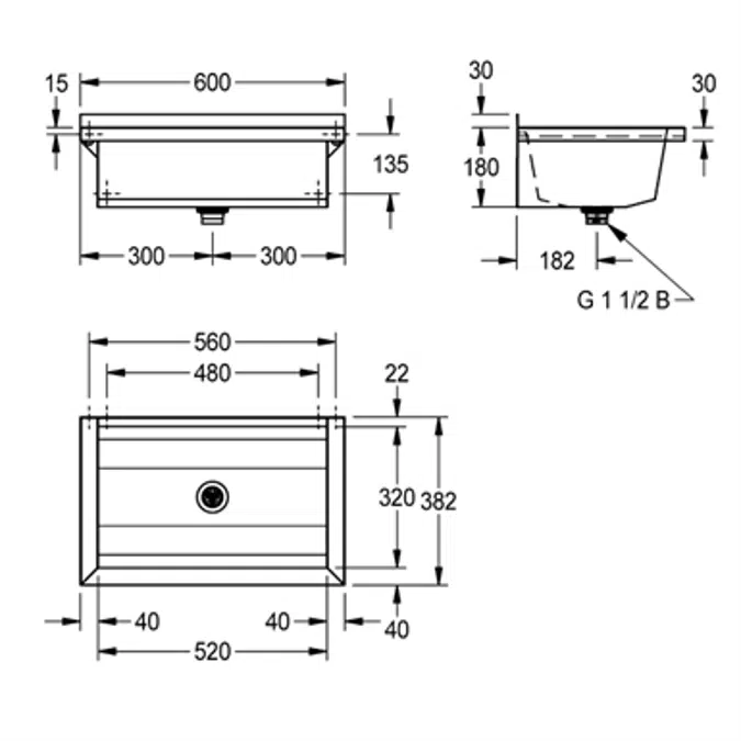 BIM objects - Free download! PLANOX wash trough PL6 | BIMobject