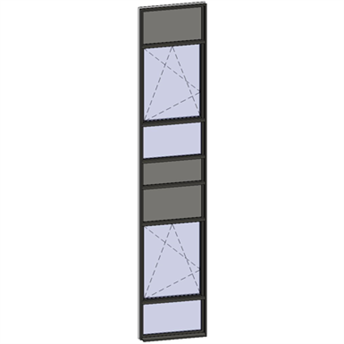 BIM objects - Free download! Vertical strip windows - 7 zones | BIMobject