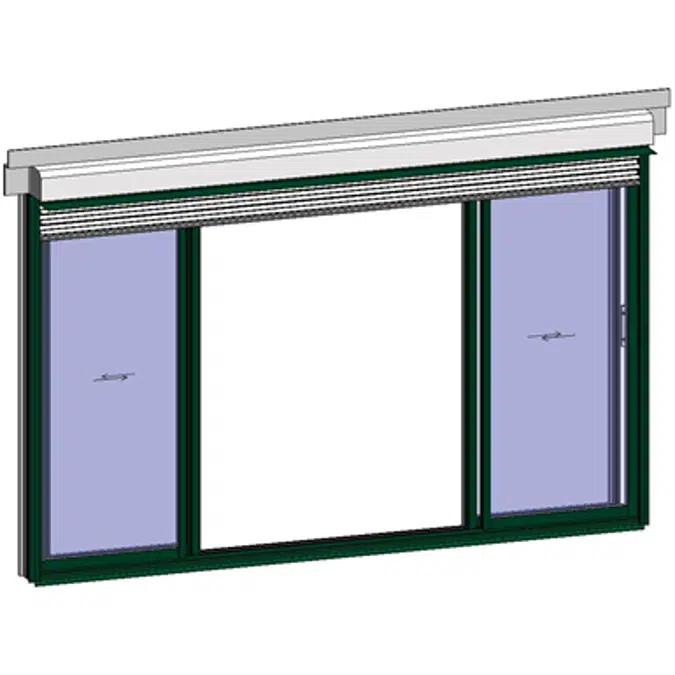 BIM objects - Free download! Sliding window 2 rails 4 leaves with ...