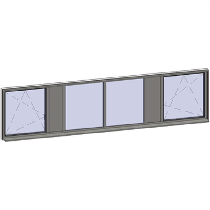 BIM objects - Free download! Horizontal strip windows - 6 zones | BIMobject
