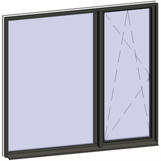 BIM objects - Free download! Horizontal strip windows - 2 zones | BIMobject