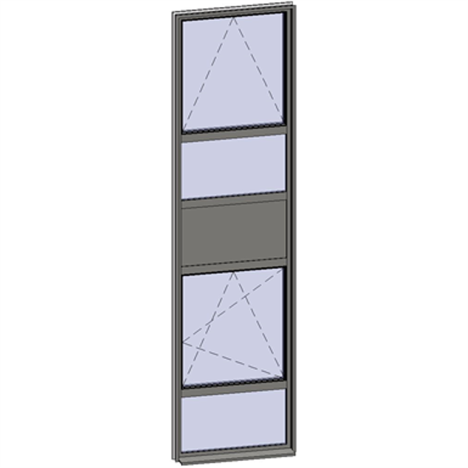 BIM objects - Free download! Vertical strip windows - 5 zones | BIMobject