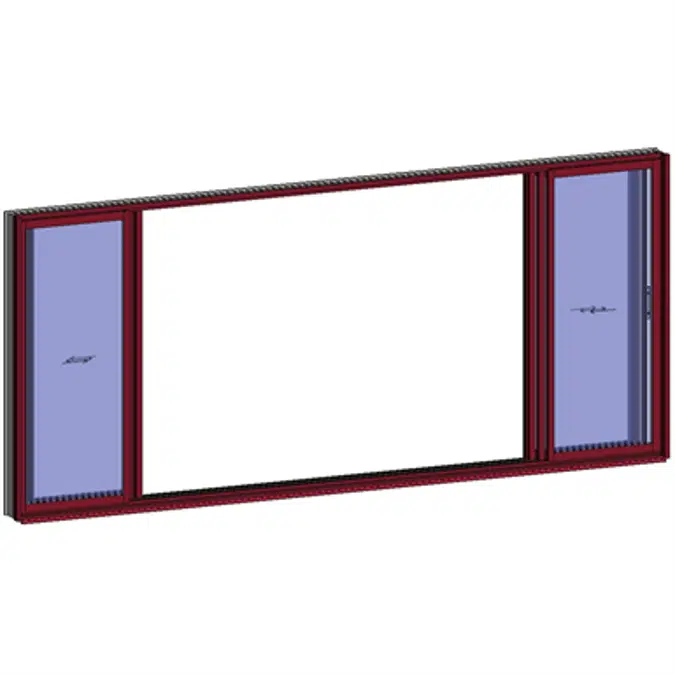 BIM objects - Free download! Sliding window 3 rails 6 leaves | BIMobject