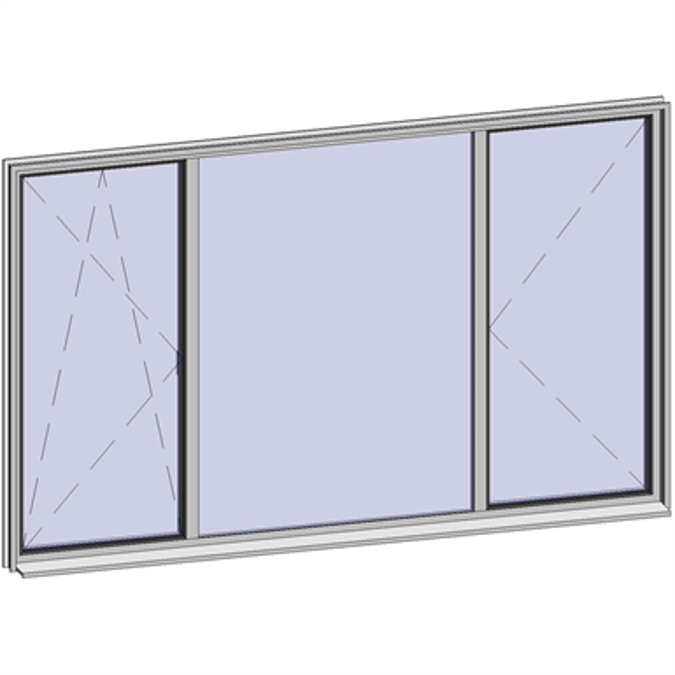 BIM objects - Free download! Horizontal strip windows - 3 zones | BIMobject