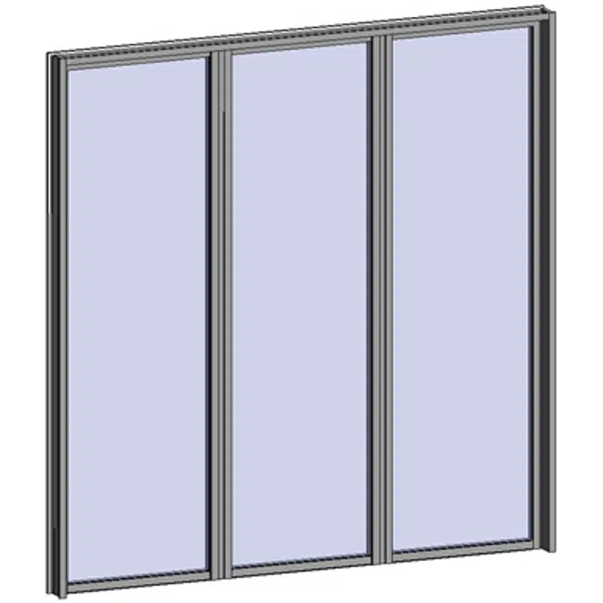 BIM objects - Free download! Fixed Window with 3 Horizontal zones ...
