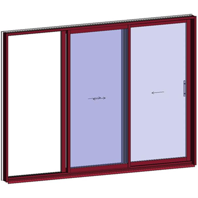 BIM objects - Free download! Sliding window 2 rails 3 leaves | BIMobject