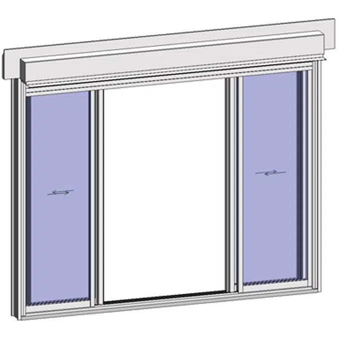 BIM objects - Free download! Sliding window 2 rails 4 leaves with ...