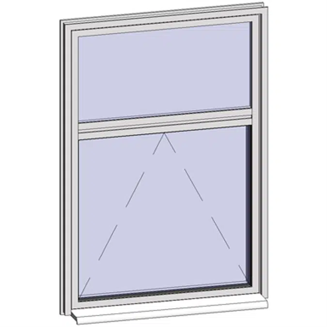 BIM objects - Free download! Window opening inside with transom | BIMobject