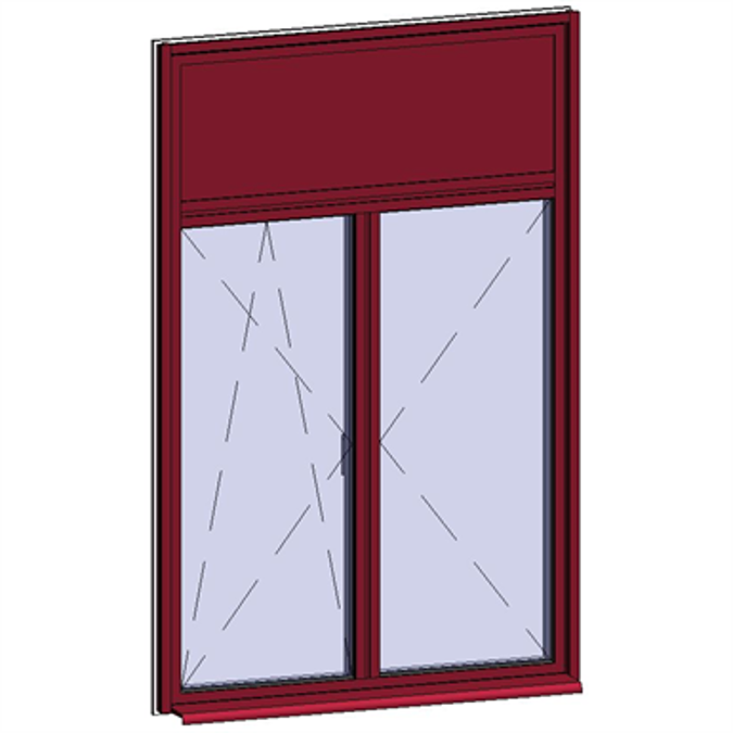 BIM objects - Free download! Window opening inside with transom | BIMobject