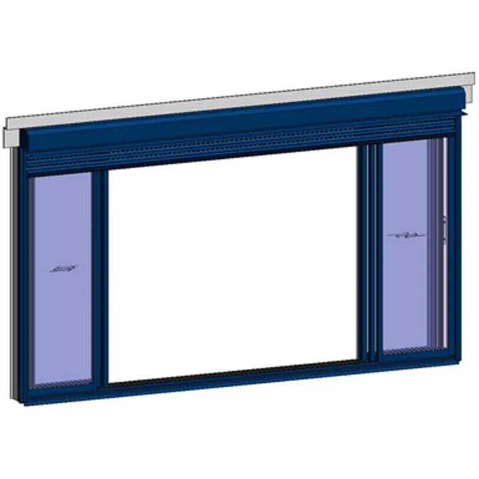 BIM objects - Free download! Sliding window 3 rails 6 leaves with ...