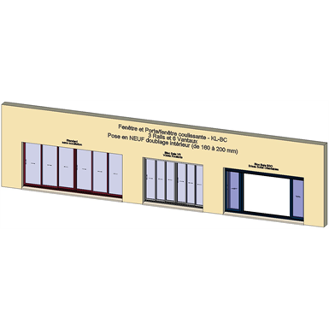 BIM objects - Free download! Sliding window 3 rails 6 leaves - Showcase ...