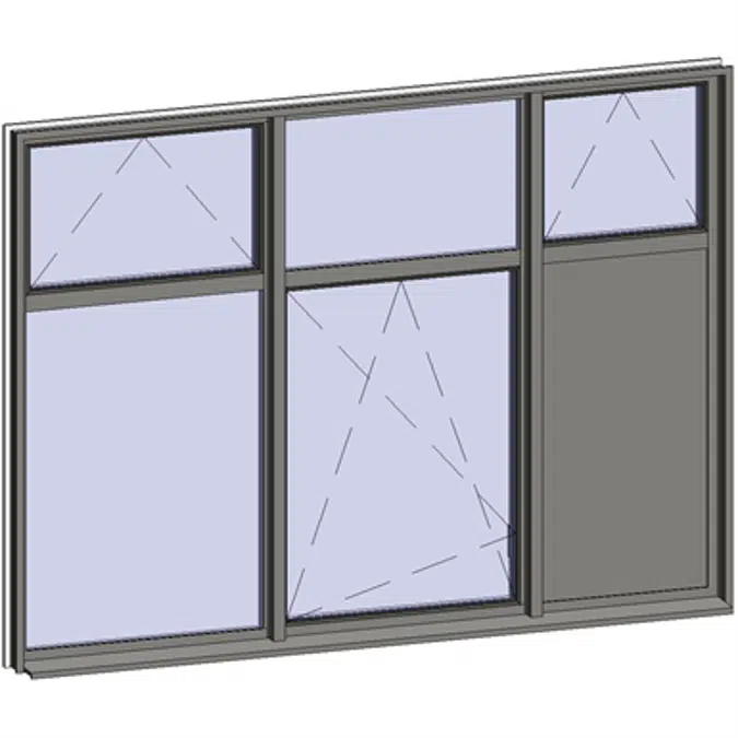 BIM objects - Free download! Multi-paned windows - 6 compound zones ...