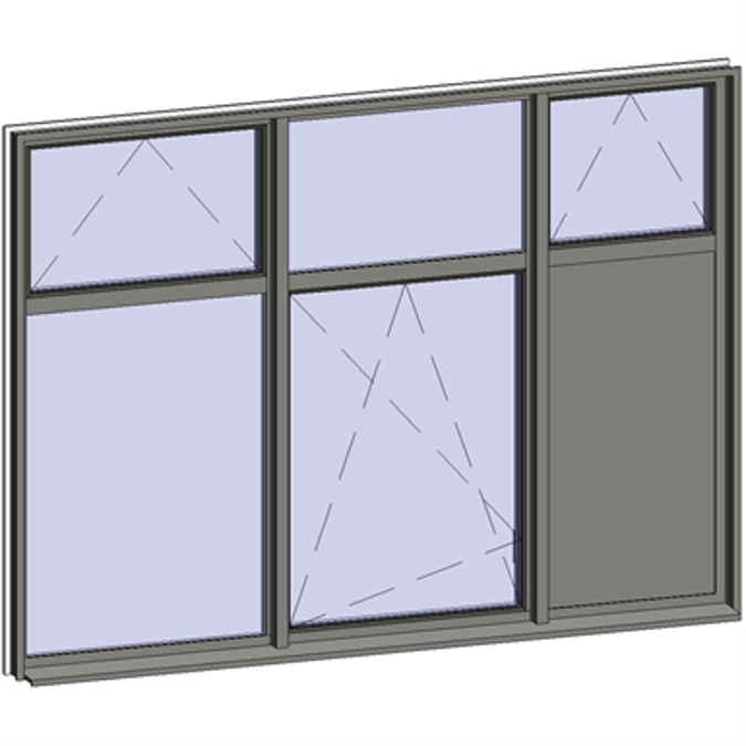 BIM objects - Free download! Multi-paned windows - 6 compound zones ...