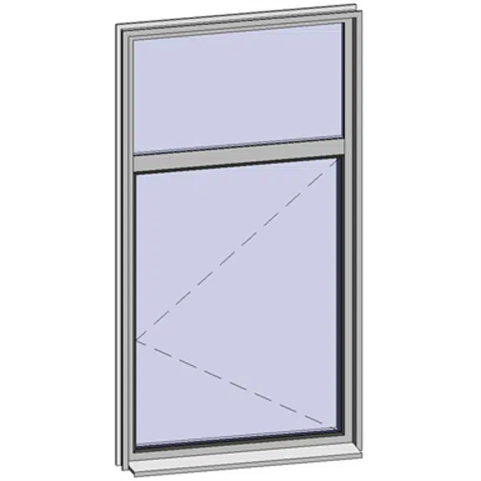 BIM objects - Free download! Vertical strip windows - 2 zones | BIMobject