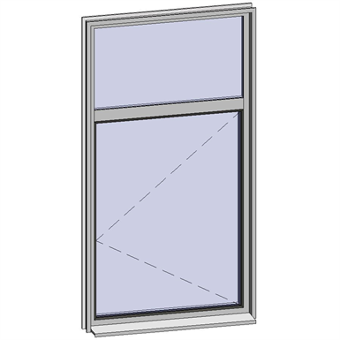 BIM objects - Free download! Vertical strip windows - 2 zones | BIMobject