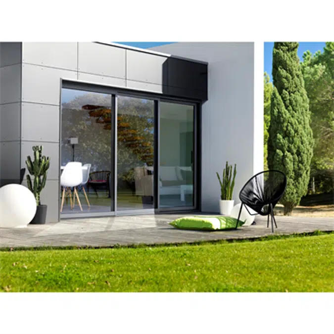 BIM objects - Free download! Sliding window 3 rails 3 leaves with ...