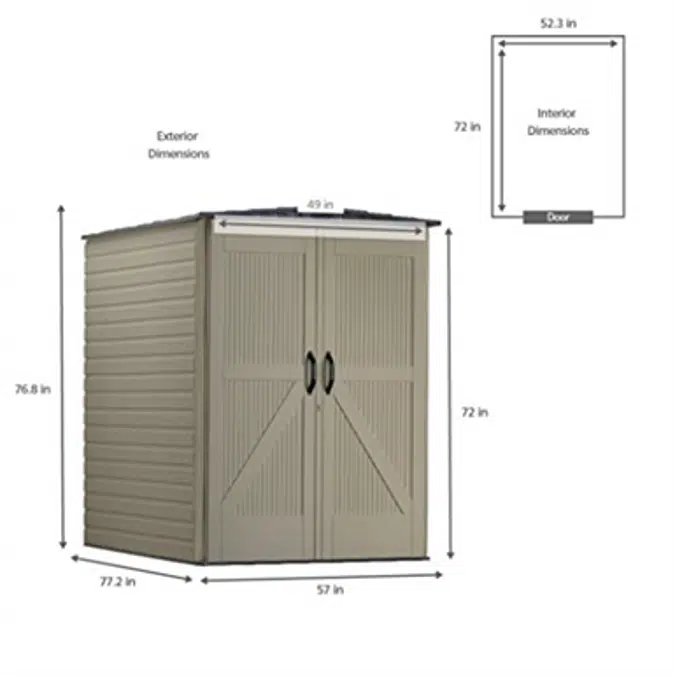 BIM objects - Free download! Rubbermaid Roughneck 5x6 Storage Shed ...