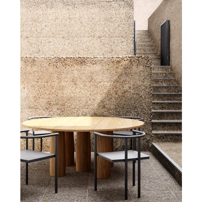 BIM objects - Free download! Il Colonnato Teak dining table Ø165 / 8 ...