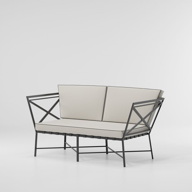 BIM objects - Free download! 1950 2 Seater Sofa Crossed Arms | BIMobject